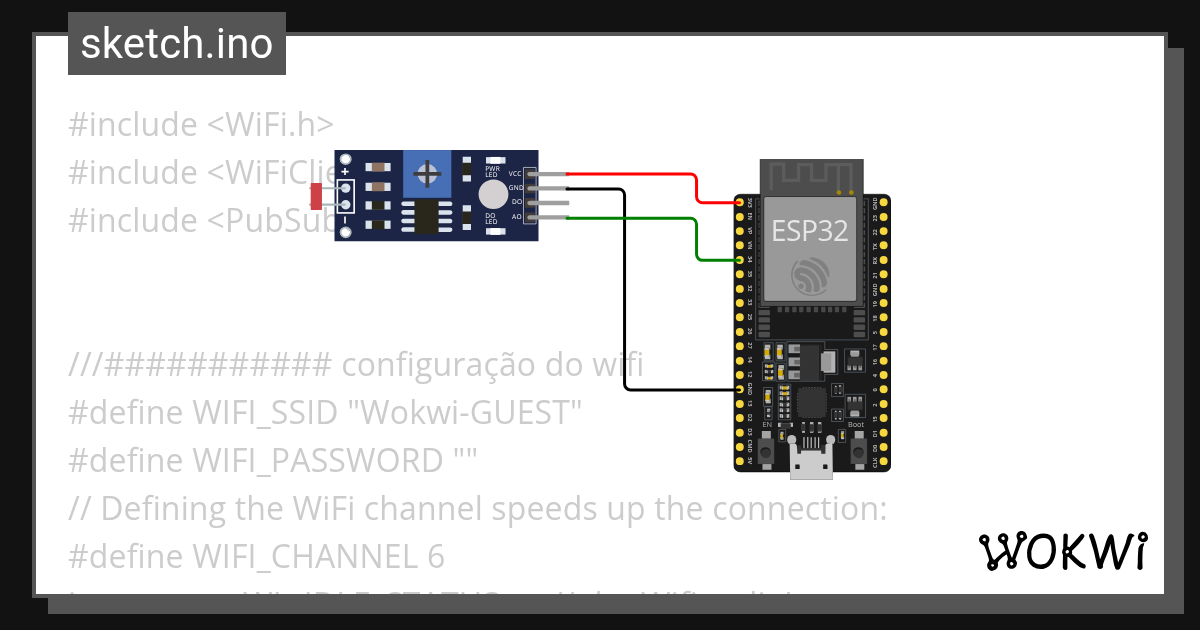 MQTT LDR - IoT da Energia Aula2 - Wokwi ESP32, STM32, Arduino Simulator