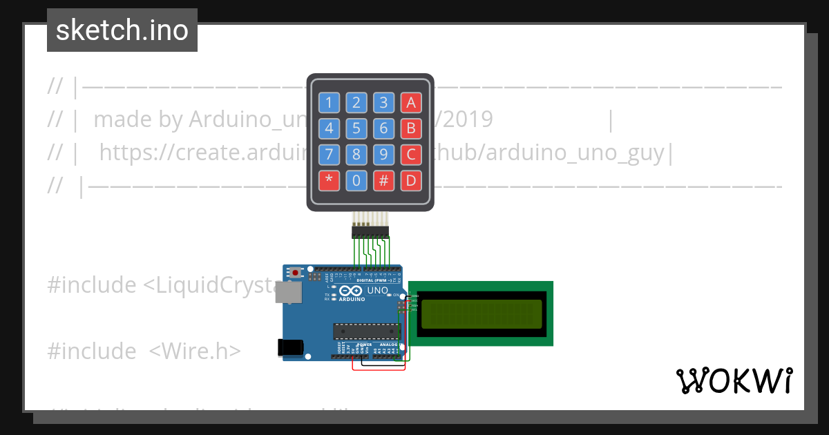 numpad with lcd(i2c) Copy - Wokwi ESP32, STM32, Arduino Simulator