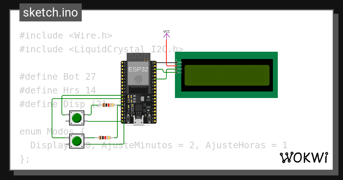 Display Relogio Wokwi Esp32 Stm32 Arduino Simulator