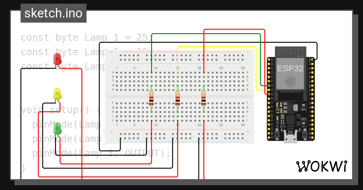 Lampu Kuning For Wokwi Esp32 Stm32 Arduino Simulator