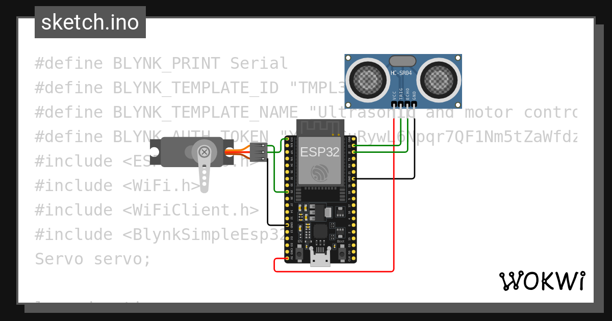 Servo And Uss Blynk Wokwi Esp32 Stm32 Arduino Simulator 7487