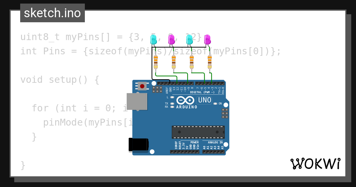 Array-Lauflicht - Wokwi ESP32, STM32, Arduino Simulator Array-Lauflicht - Wokwi ESP32, STM32, Arduino Simulator