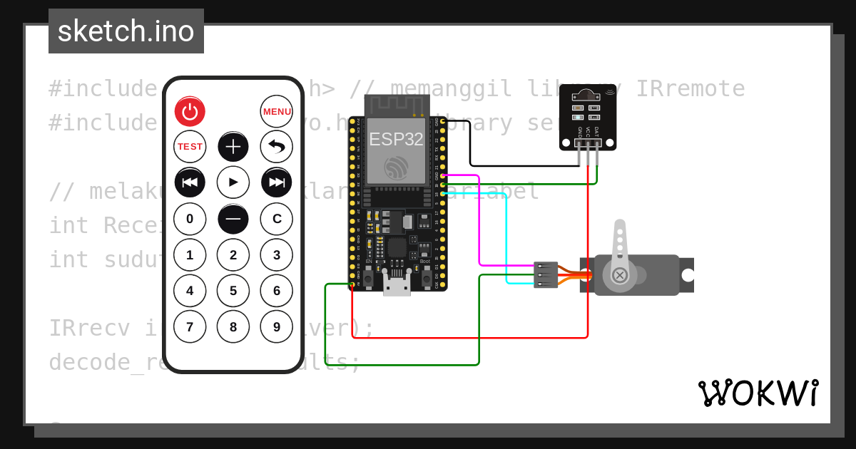 Servo And Irremote Wokwi Esp32 Stm32 Arduino Simulator 3361