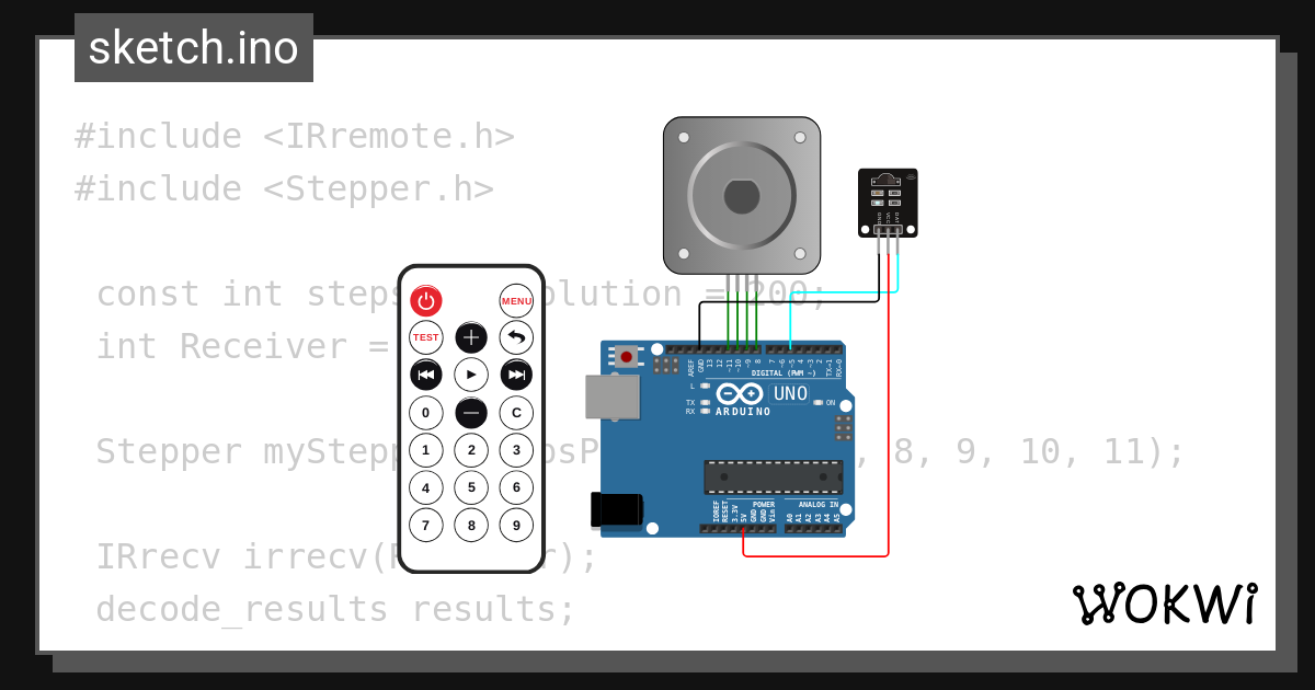 Stepper And Irremote Wokwi Esp32 Stm32 Arduino Simulator 8642