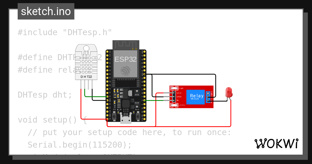 Relay Dht22 Wokwi Esp32 Stm32 Arduino Simulator 7742