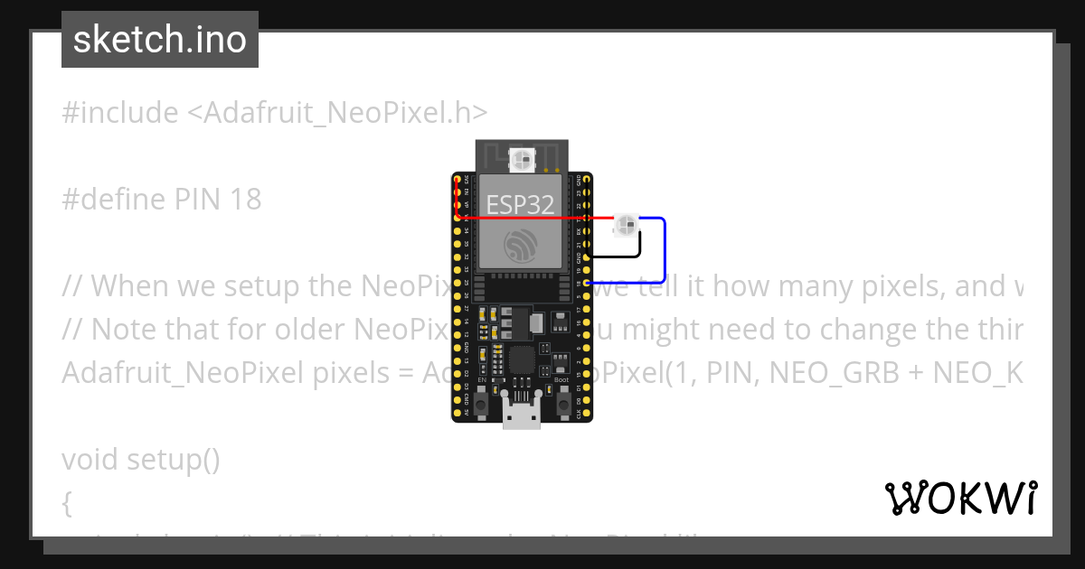 P17 Neopixel - Wokwi ESP32, STM32, Arduino Simulator