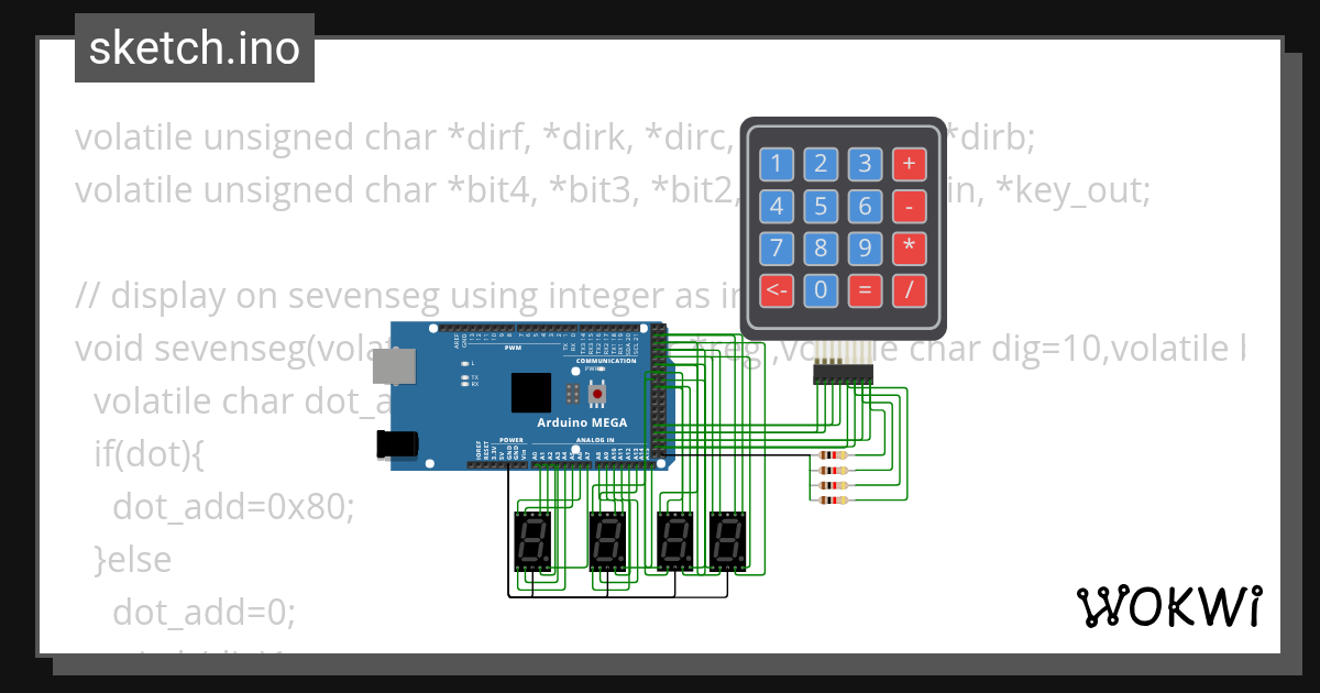 7seg+keypad_2 - Wokwi ESP32, STM32, Arduino Simulator
