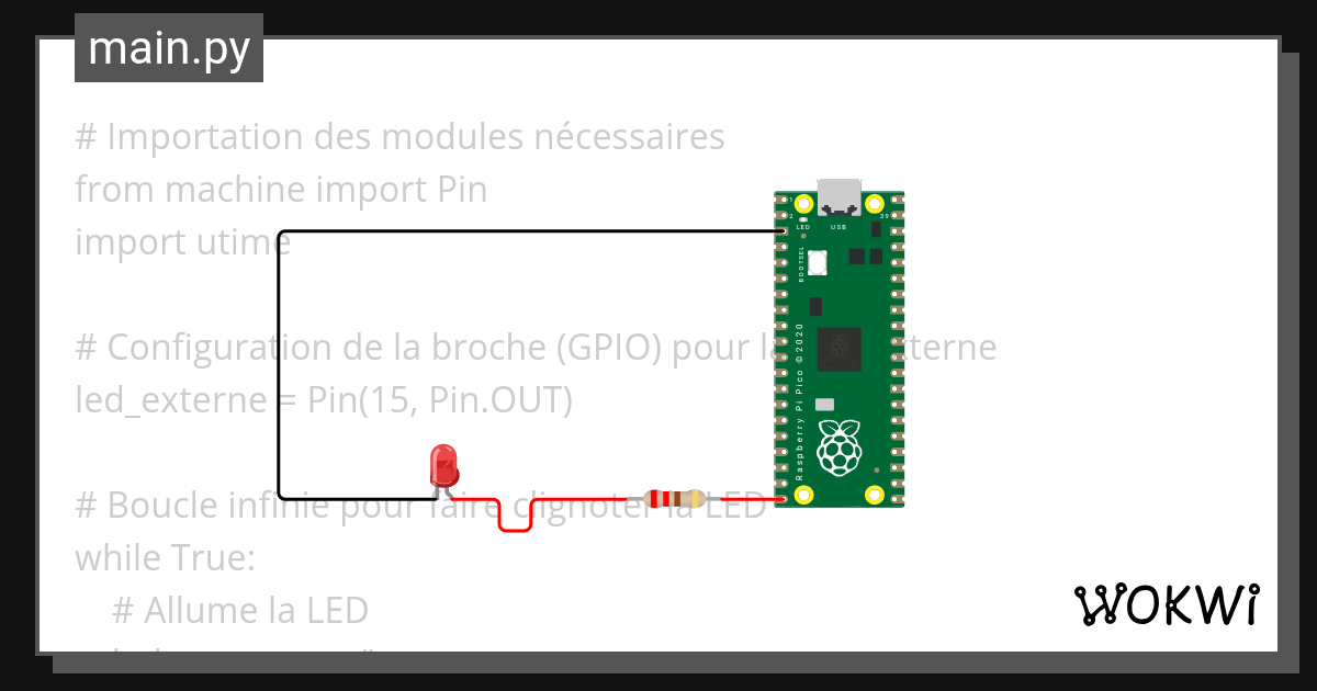 LED-PI-PICO - Wokwi ESP32, STM32, Arduino Simulator
