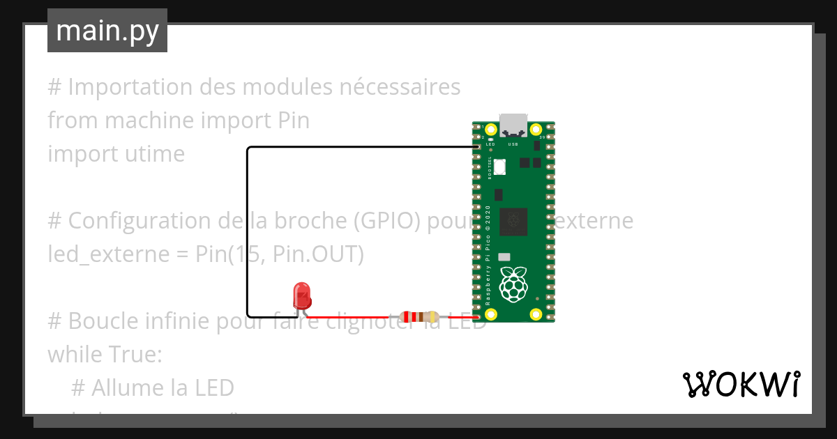 LED-PI-PICO - Wokwi ESP32, STM32, Arduino Simulator