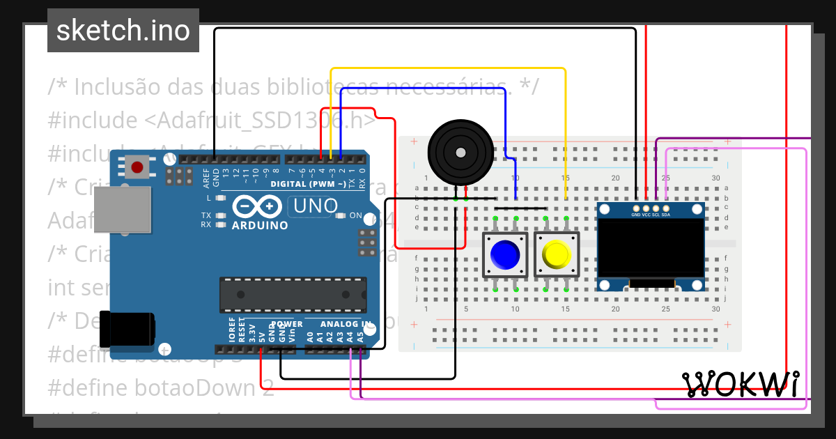 Display Oled - Senhas Copy - Wokwi ESP32, STM32, Arduino Simulator