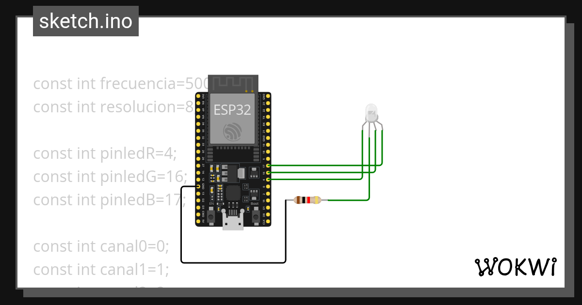 LED PWM - Wokwi ESP32, STM32, Arduino Simulator