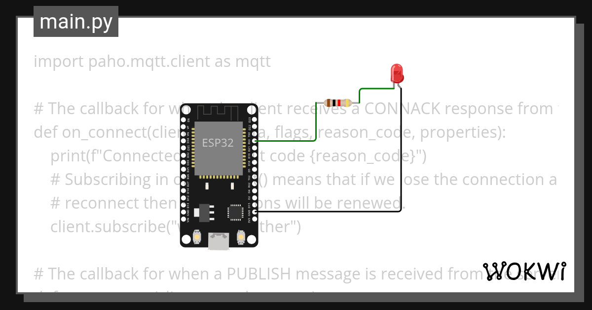 mqtt project - Wokwi ESP32, STM32, Arduino Simulator