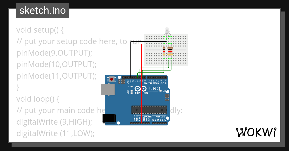 Interfacing the RGB with LED - Wokwi ESP32, STM32, Arduino Simulator