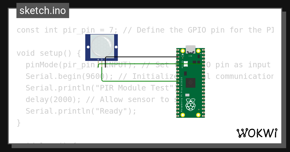 Motion Sensor Wokwi Esp32 Stm32 Arduino Simulator 8143