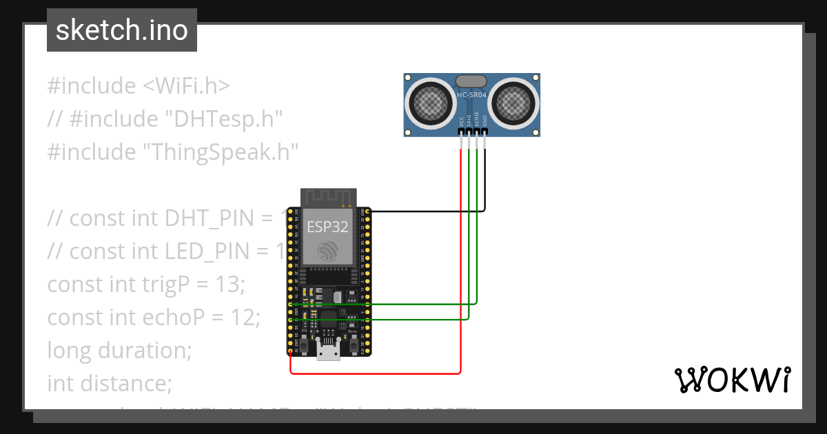 ultrasonic succ with wifi - Wokwi ESP32, STM32, Arduino Simulator