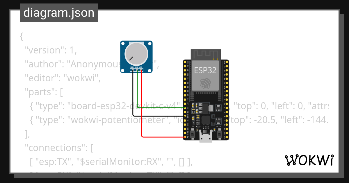 Kalibrasi Potentiometer - Wokwi ESP32, STM32, Arduino Simulator