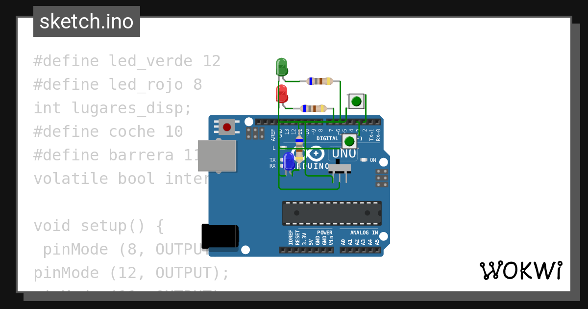 Sensor Estacionamiento Wokwi Esp32 Stm32 Arduino Simulator 9476
