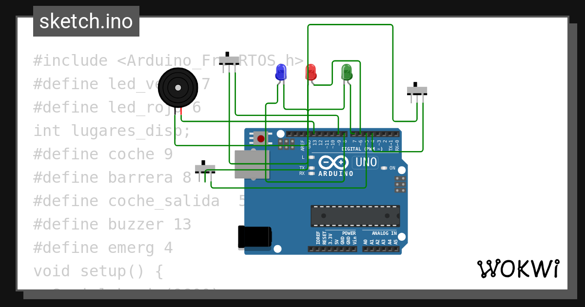 Estacionamiento Wokwi Esp32 Stm32 Arduino Simulator 