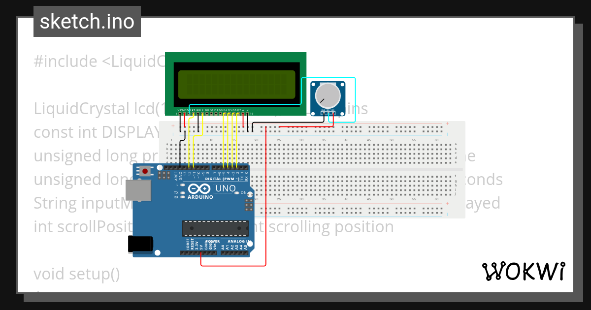 LCD serial - Wokwi ESP32, STM32, Arduino Simulator