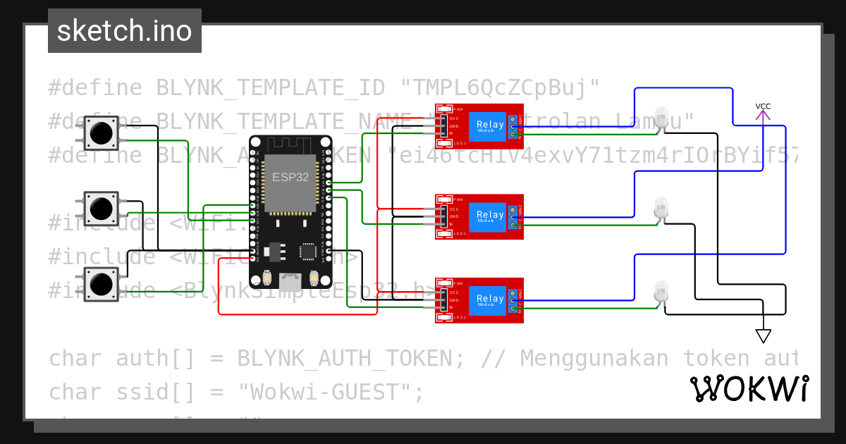 Pengontrolan Lampu Wokwi Esp32 Stm32 Arduino Simulator 4924