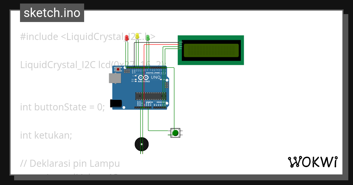 Lampu penyebrangan - Wokwi ESP32, STM32, Arduino Simulator
