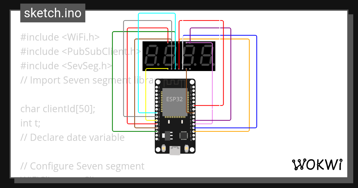 Digital time display - Wokwi ESP32, STM32, Arduino Simulator
