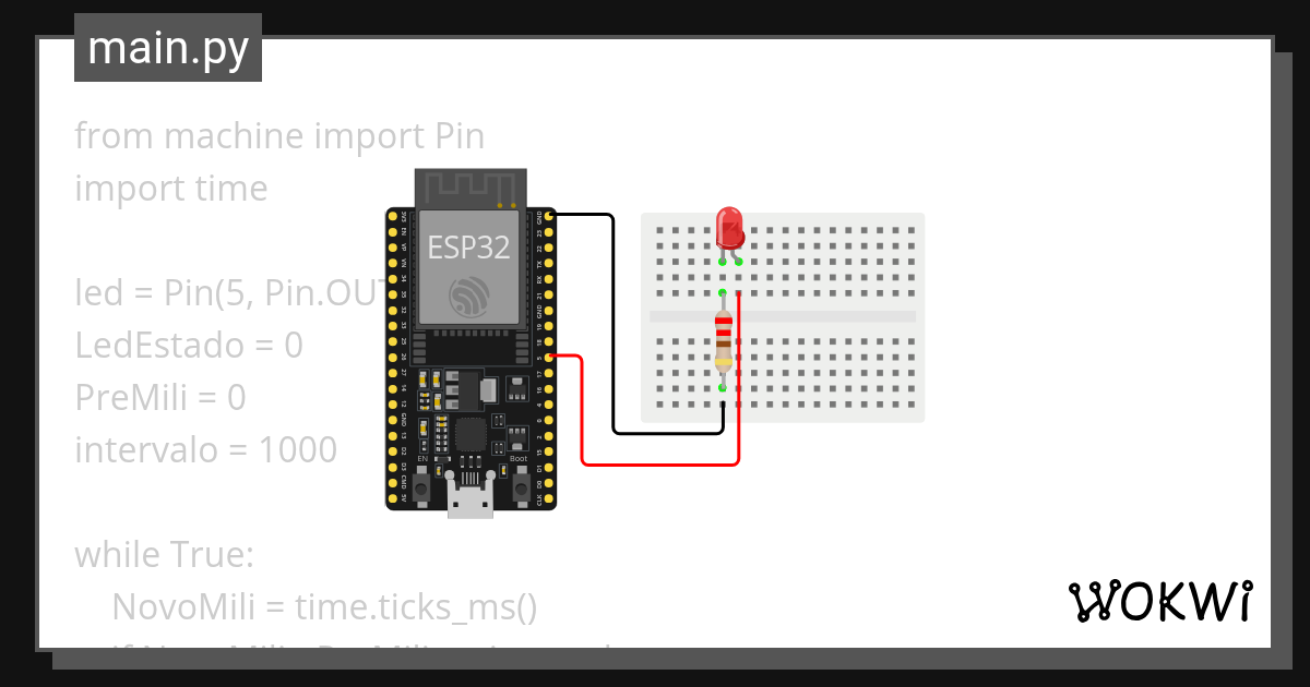 sem delay - Wokwi ESP32, STM32, Arduino Simulator