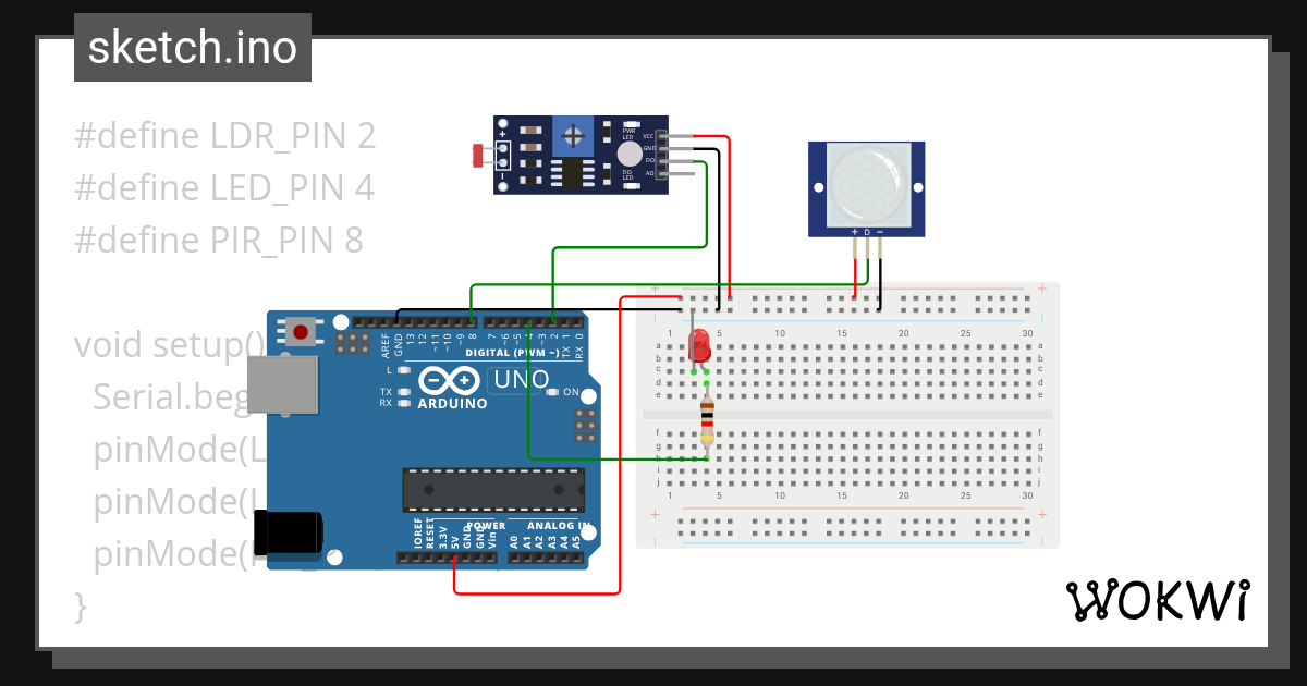 Lab 2 (1) Relay + PIR + LED - Wokwi ESP32, STM32, Arduino Simulator