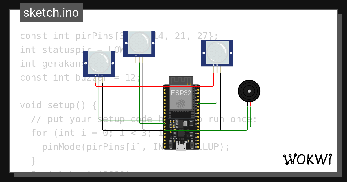 Esp 32 3 Pir Motions Wokwi Esp32 Stm32 Arduino Simulator 4520
