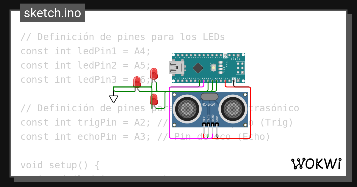Encender Led Ultrasonido Wokwi Esp32 Stm32 Arduino Simulator 2296