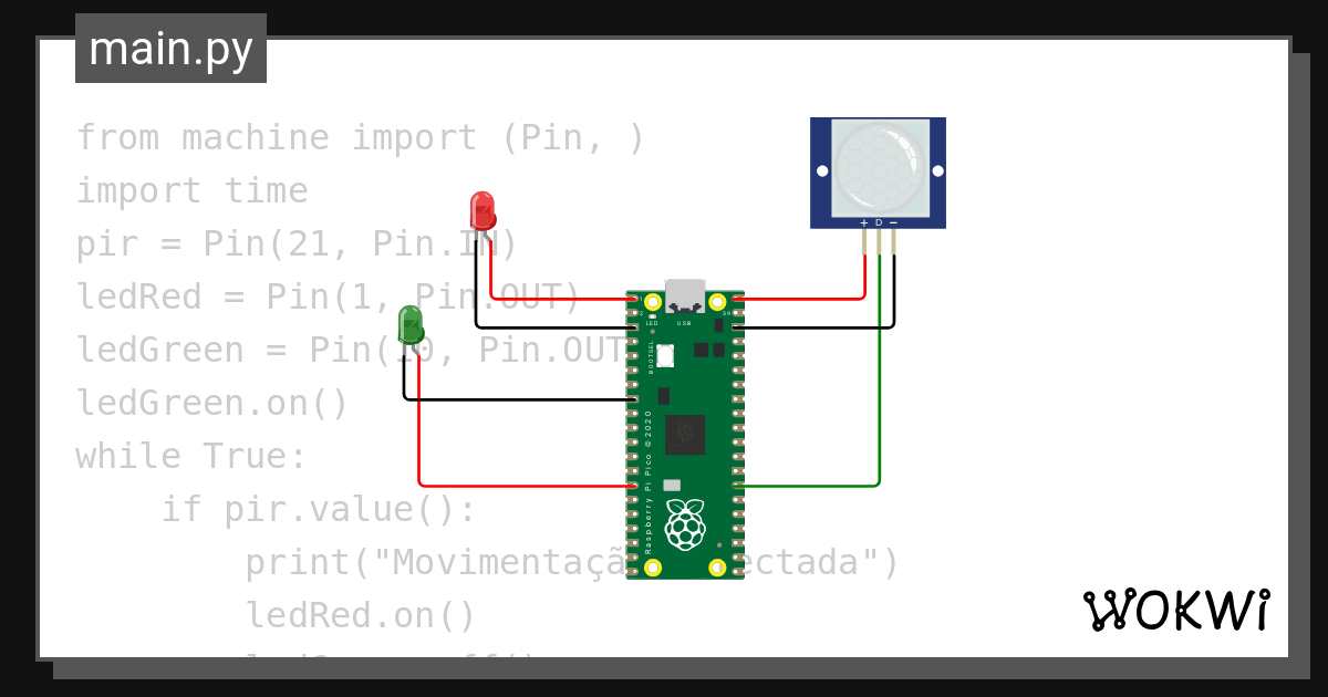 Sensor De Movimento Wokwi Esp32 Stm32 Arduino Simulator