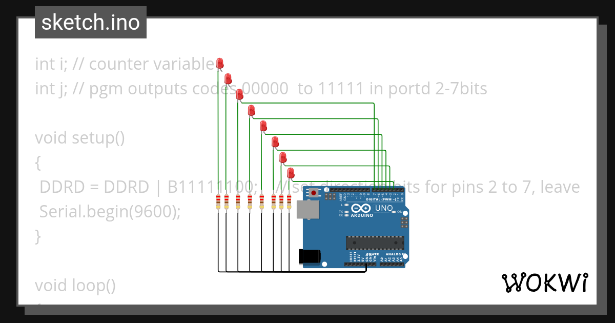 W5B-PORTD - Wokwi ESP32, STM32, Arduino Simulator