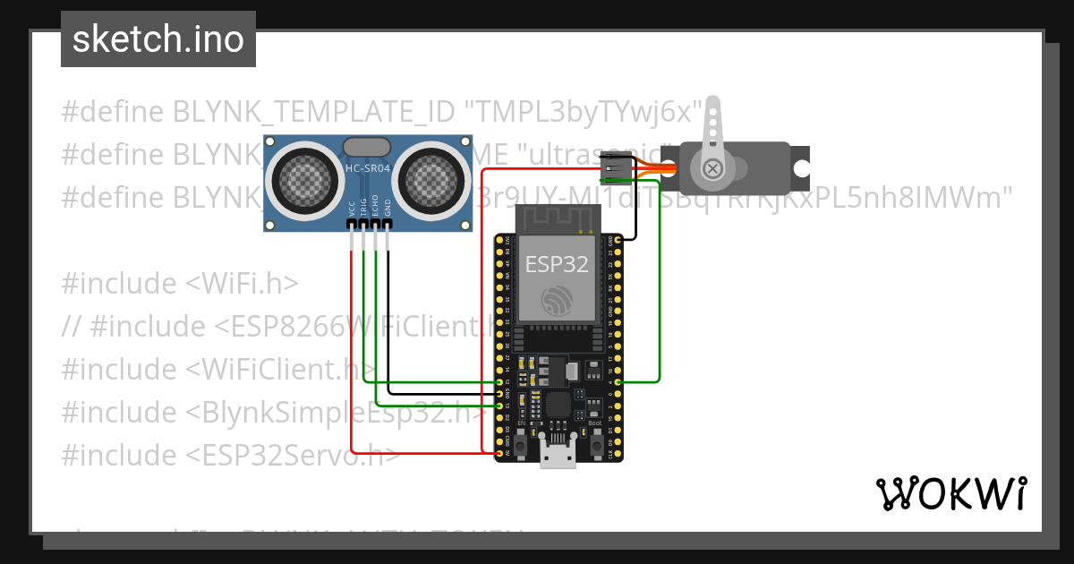 ultrasonic_sensor and servo BLYNK - Wokwi ESP32, STM32, Arduino Simulator ultrasonic_sensor and servo BLYNK - Wokwi ESP32, STM32, Arduino Simulator