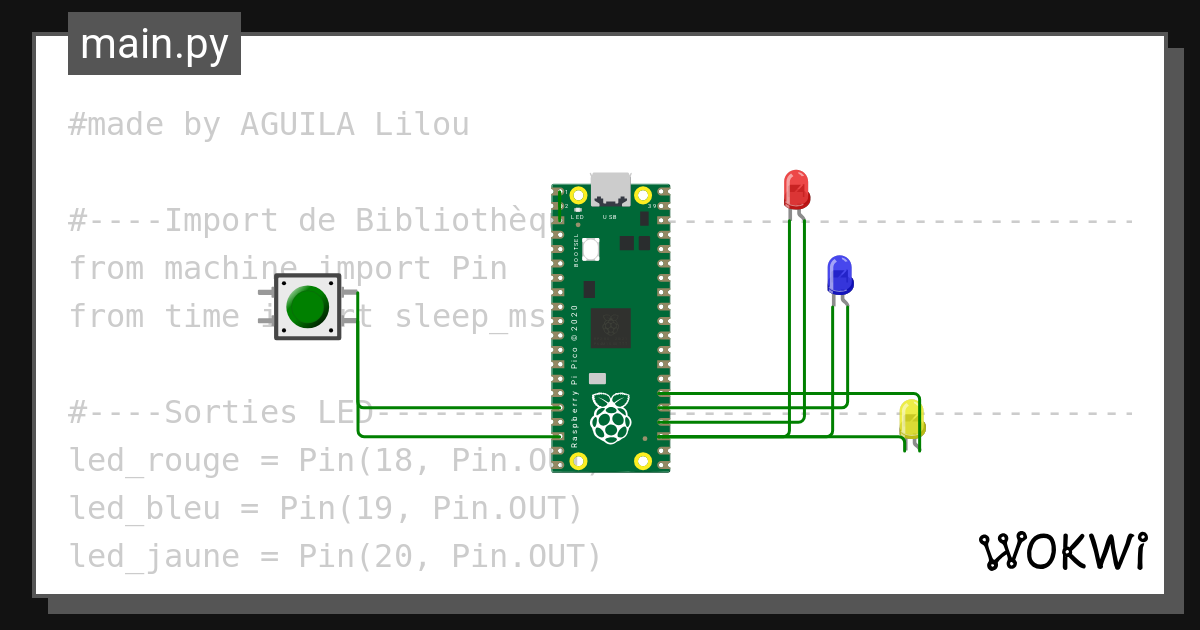 Raspberry Pi Pico Led Interne Clignotement Copy Wokwi Esp32 Stm32 Arduino Simulator