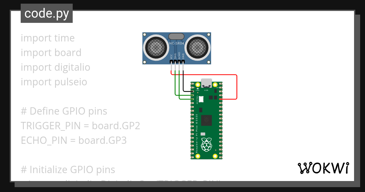 Circuitpython_HCSR04_simple_03 - Wokwi ESP32, STM32, Arduino Simulator