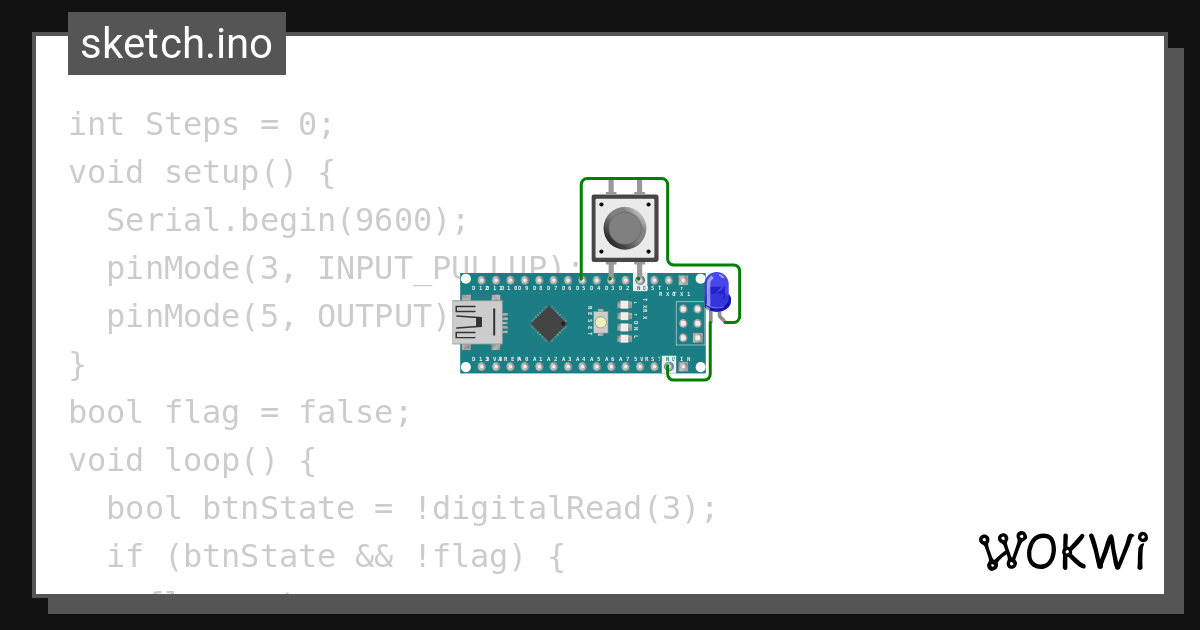 кнопка счёт нажатий Wokwi Esp32 Stm32 Arduino Simulator 9618