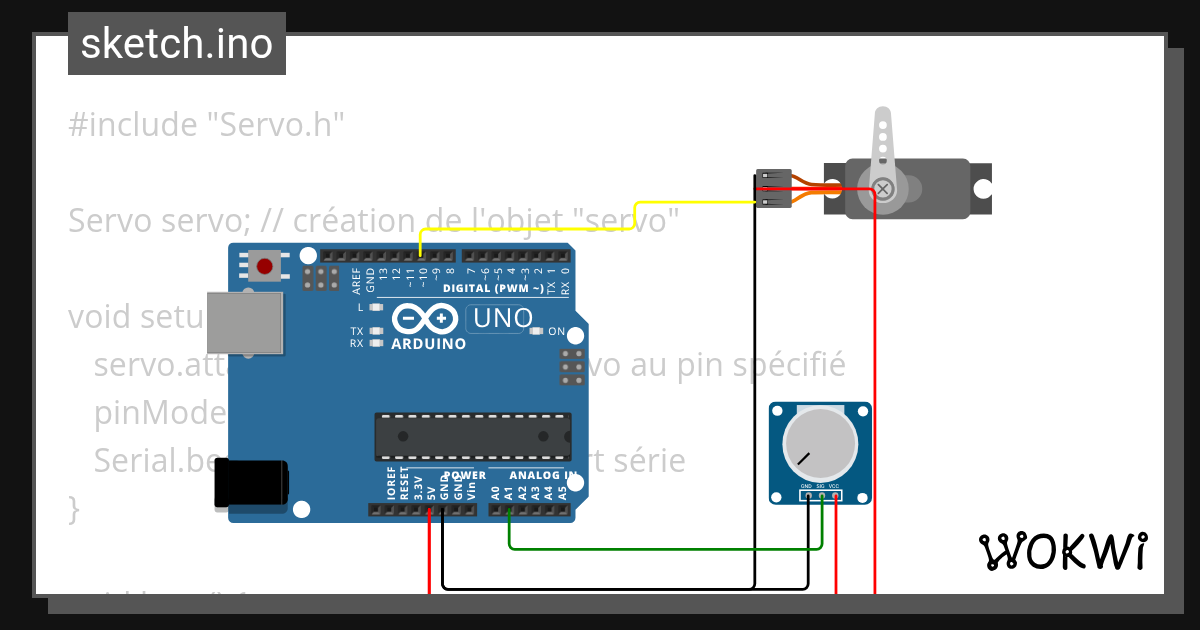 Axou Control Servo Moteur Wokwi Esp32 Stm32 Arduino Simulator 