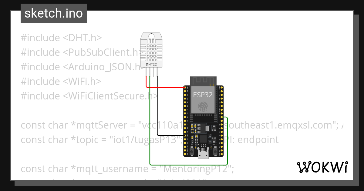 P13_DHT - Wokwi ESP32, STM32, Arduino Simulator