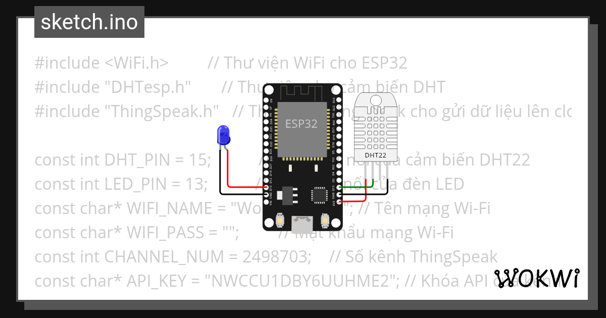 Esp32 Dht22 Thingspeak Wokwi Esp32 Stm32 Arduino Simulator 