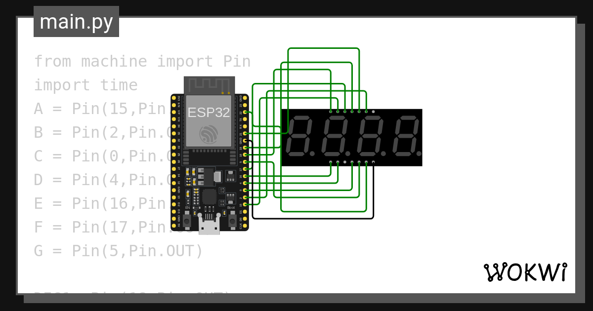 四位数码管 Copy Wokwi Esp32 Stm32 Arduino Simulator