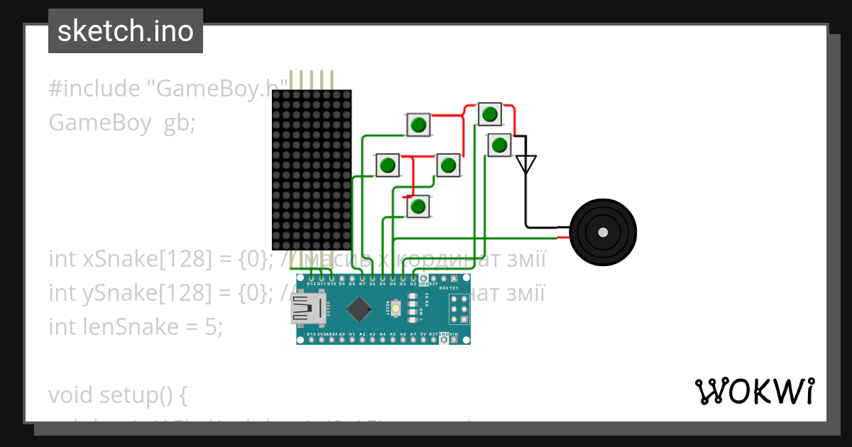 GB games 2lesson - Wokwi ESP32, STM32, Arduino Simulator