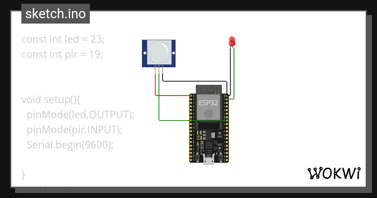 PIR - Wokwi ESP32, STM32, Arduino Simulator