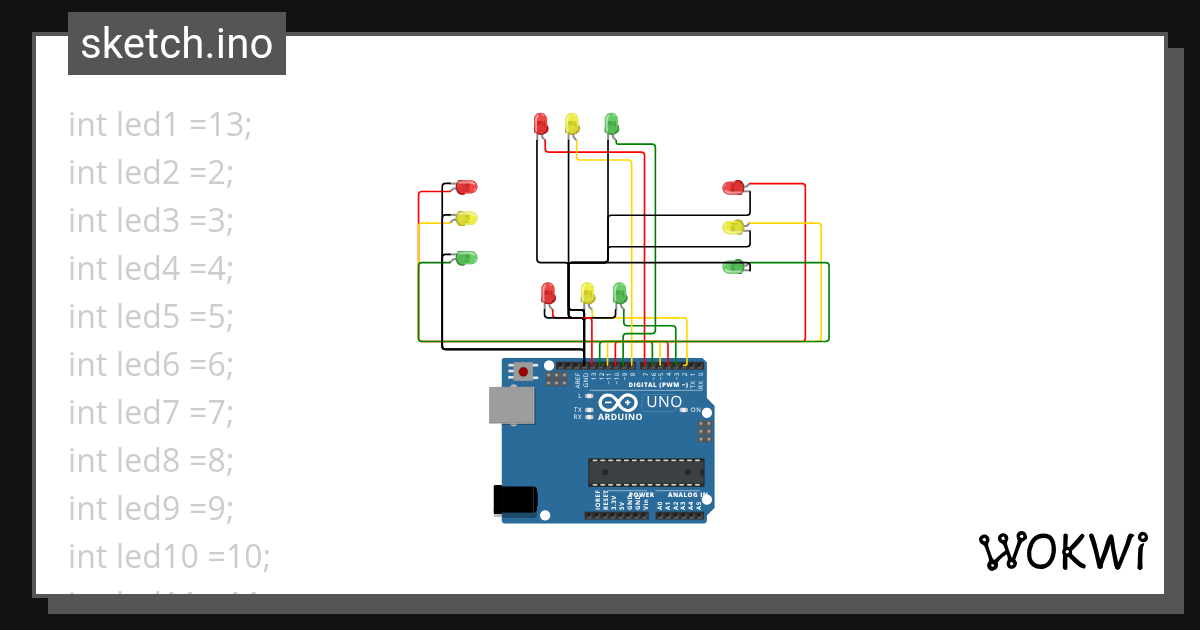 project LED SERIAL - Wokwi ESP32, STM32, Arduino Simulator