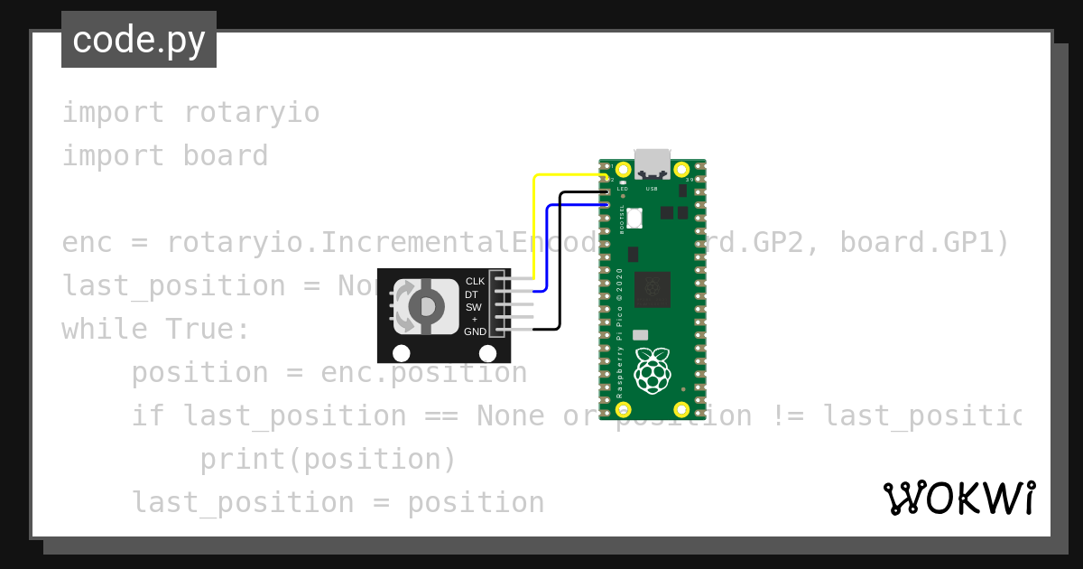 Rotary Encoder Simpletest Copy Wokwi Esp32 Stm32 Arduino Simulator