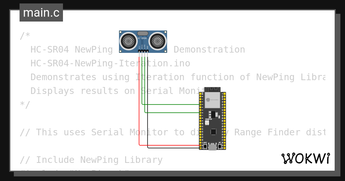 Ultrasonic Sensor Wokwi Esp32 Stm32 Arduino Simulator 