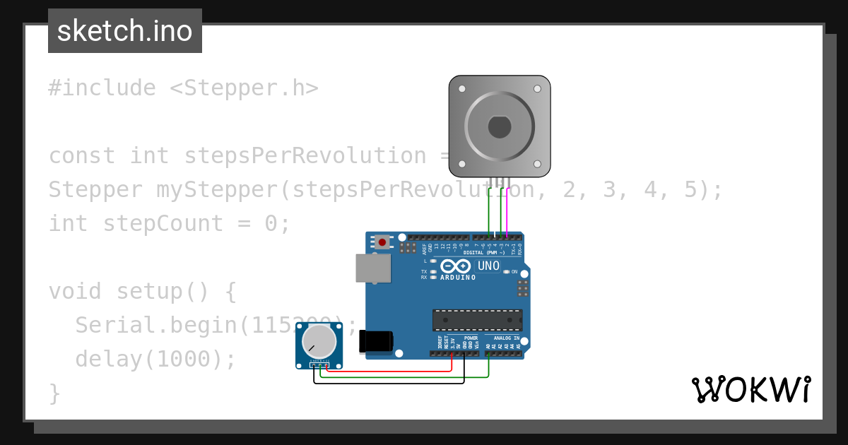 Stepper With Potensio Wokwi Esp32 Stm32 Arduino Simulator
