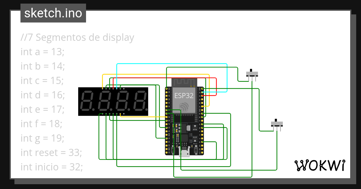 7seg Crono Copy2 Copy - Wokwi ESP32, STM32, Arduino Simulator