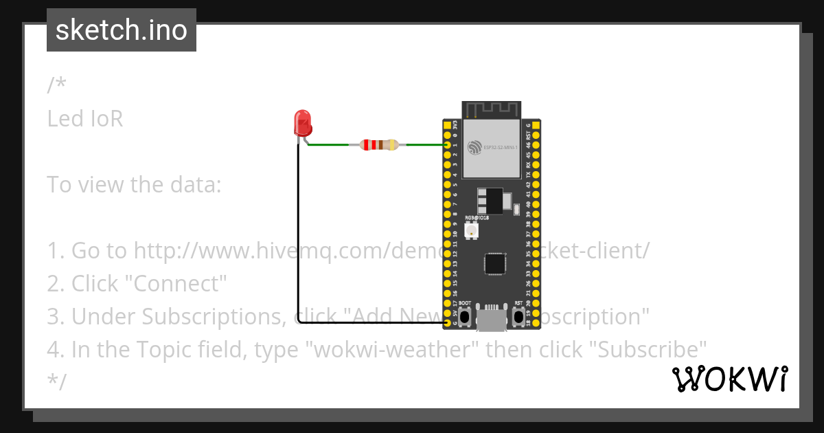 led-IoT - Wokwi ESP32, STM32, Arduino Simulator