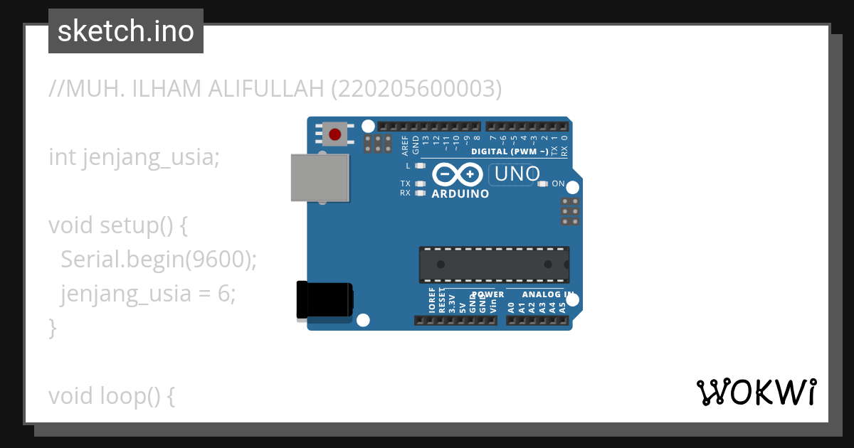 6. Fungsi GOTO (MUH. ILHAM ALIFULLAH) - Wokwi ESP32, STM32, Arduino Simulator