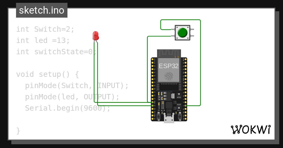 Esp32 Led With 1 Push Button Wokwi Esp32 Stm32 Arduino Simulator 3439
